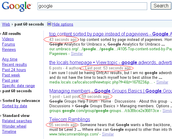 Googla lanza búsquedas a tiempo real (real time search)