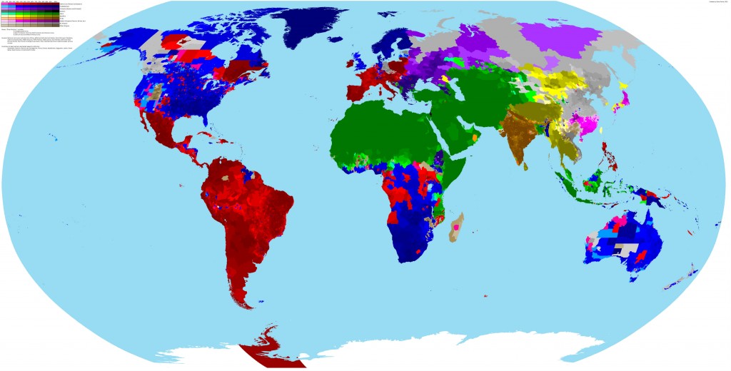 Este mapa muestra claramente cómo están distribuidas las religiones en ...